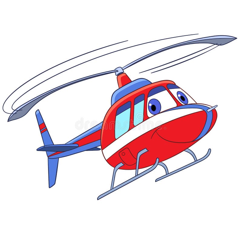 Helicóptero Do Voo Dos Desenhos Animados Ilustração do Vetor ...