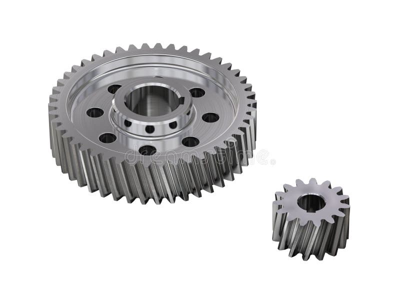 Helical Bevel Gear. Low-speed Gear Train. 3D Rendering Stock ...
