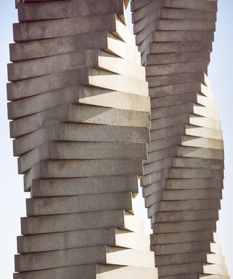 Helical columns stock photo. Image of modern, tiltingndifferent - 173868366
