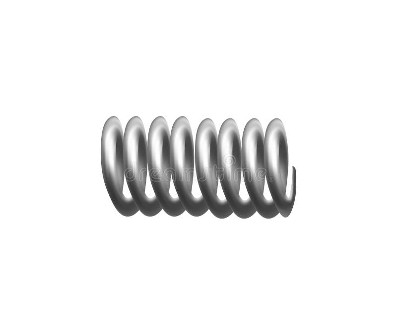 Helical Compression Spring, Realistic 3D Model. Machine Detail ...