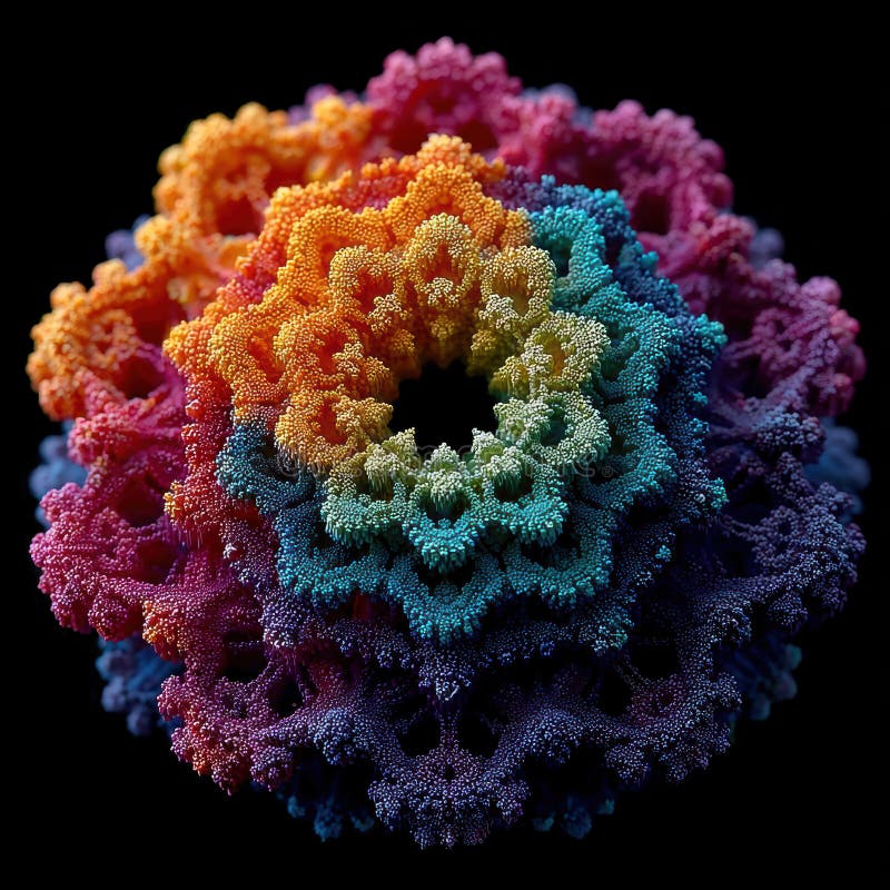 Twisting Coral Vortex with Electric Filament Ring Stock Illustration ...