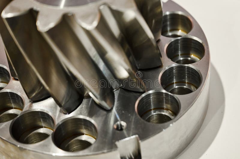 Helical Gear. Backlash Free Spur Gear System on Light Stock Photo ...