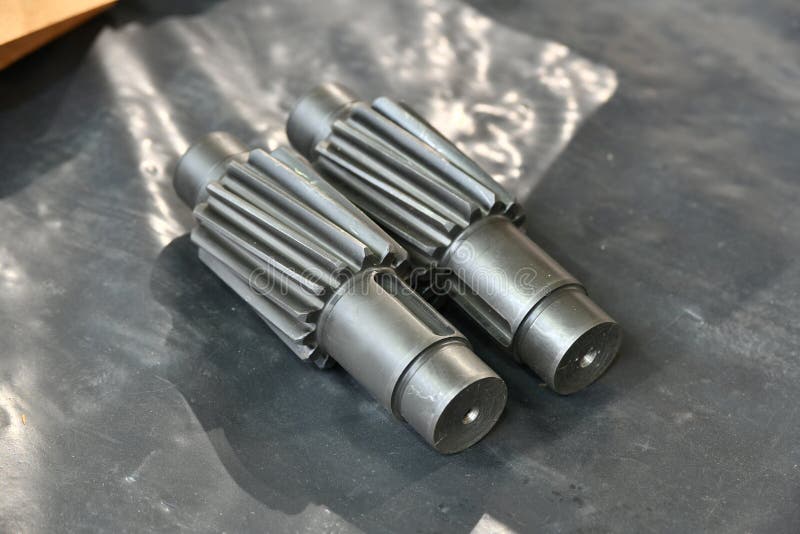 Helical Gear with Helical Tooth, Pinion Shaft Stock Photo - Image of ...