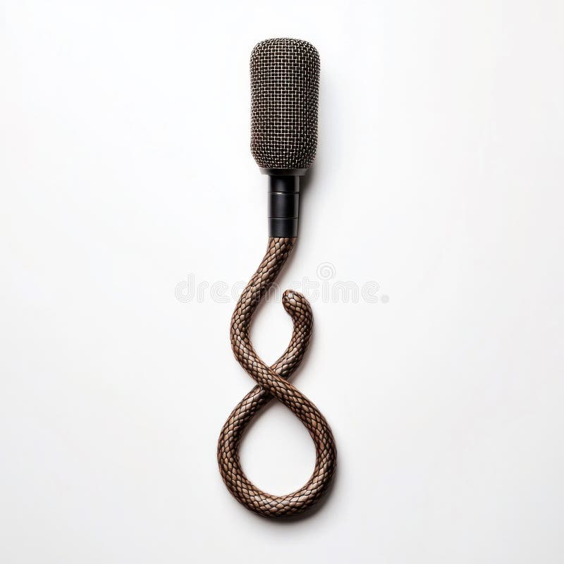 Helical Microphone with Snake Serpentine Wire Stock Illustration ...