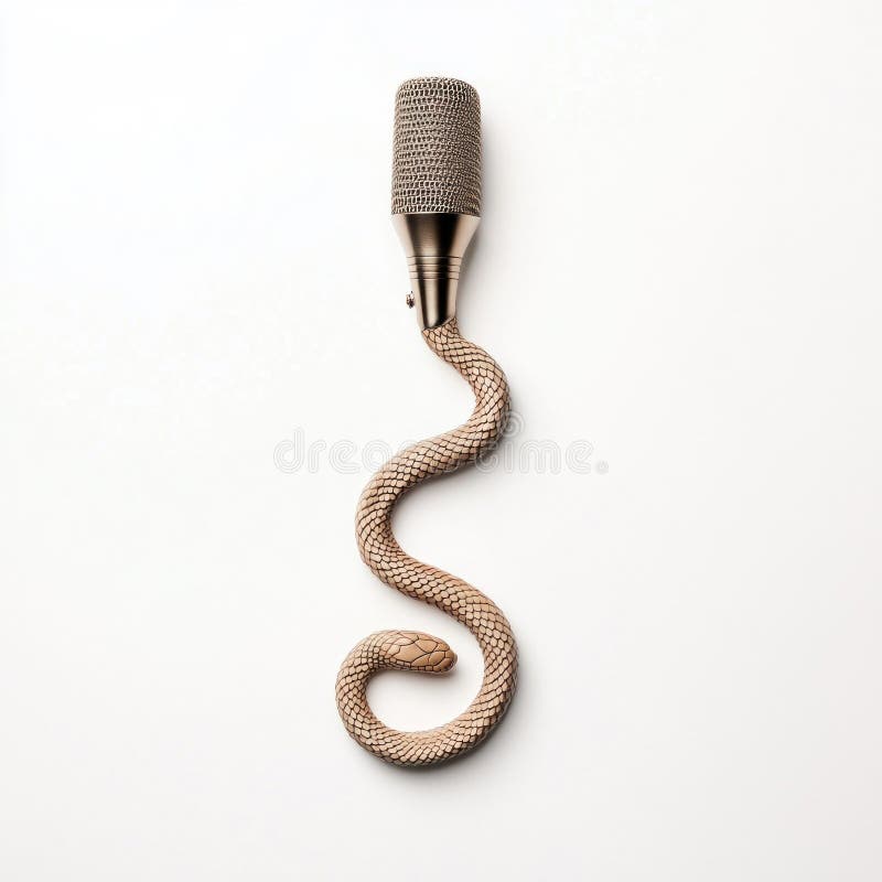 Helical Microphone with Snake Serpentine Wire Stock Illustration ...