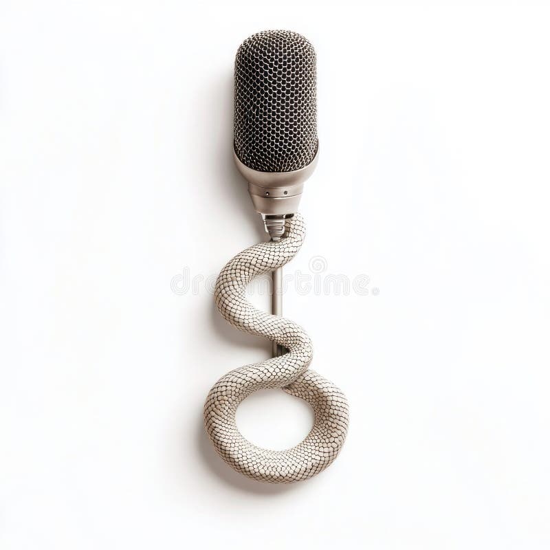 Helical Microphone with Snake Serpentine Wire Stock Illustration ...