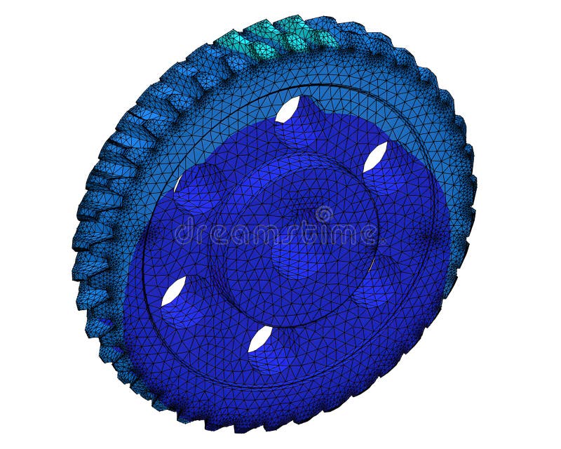Helical Tooth Wheel Stress Analysis Stock Illustration - Illustration ...