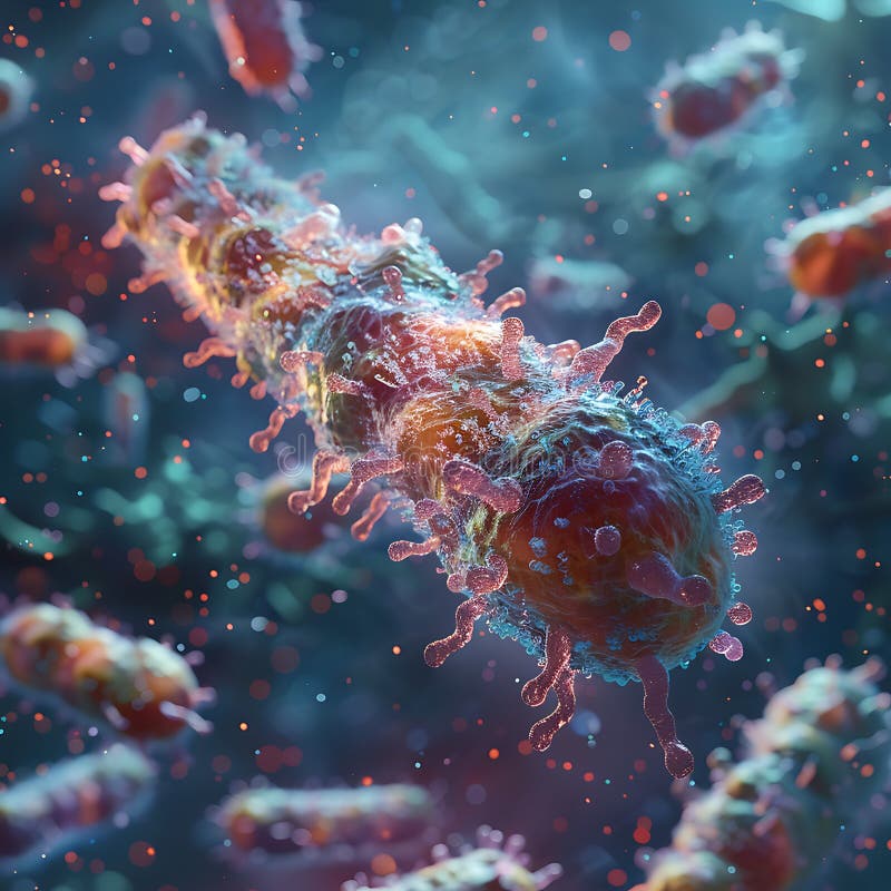 Helicobacter Pylori Bacterium, Bacteria. 3D Illustration Stock ...