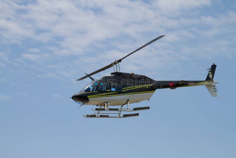 Red Light Helicopter in Flight Stock Photo - Image of cabin ...