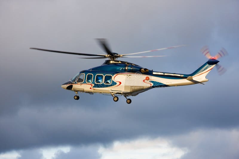 Big blue helicopter stock photo. Image of blades, cloudy - 26624288