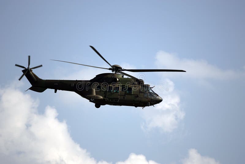 Front View of Russian Military Helicopter. Stock Image - Image of glass ...