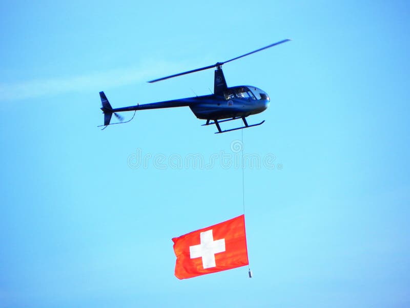 Helicopter in the Air. the Helicopter Hovered in the Air. Details and ...