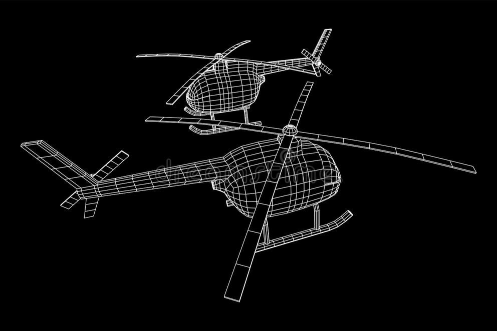 Helicopter Aircraft Vehicle Vector Stock Vector - Illustration of mesh ...