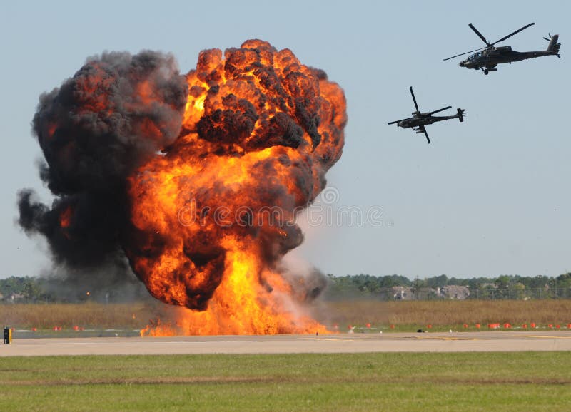 Helicopter attack stock image. Image of fireball, helicopters - 11700207