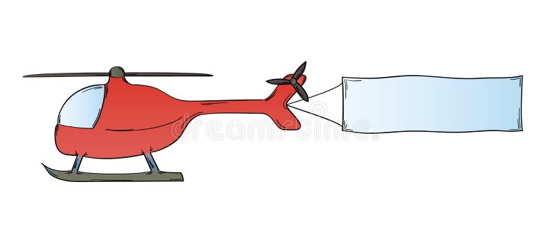Helicopter with blank flag stock vector. Illustration of hand - 54033617