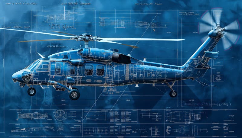 Helicopter Blueprint Technical Details Stock Photos - Free & Royalty ...