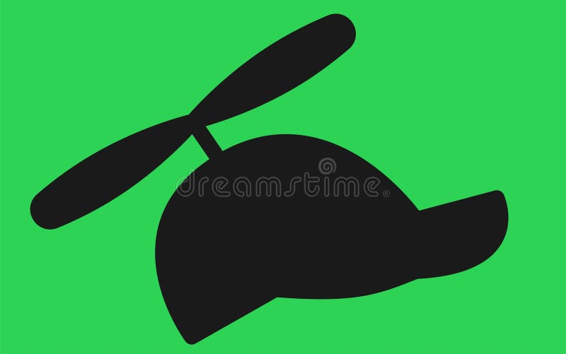 A Helicopter Cap Propeller Beanie Against a Green Backdrop Stock ...
