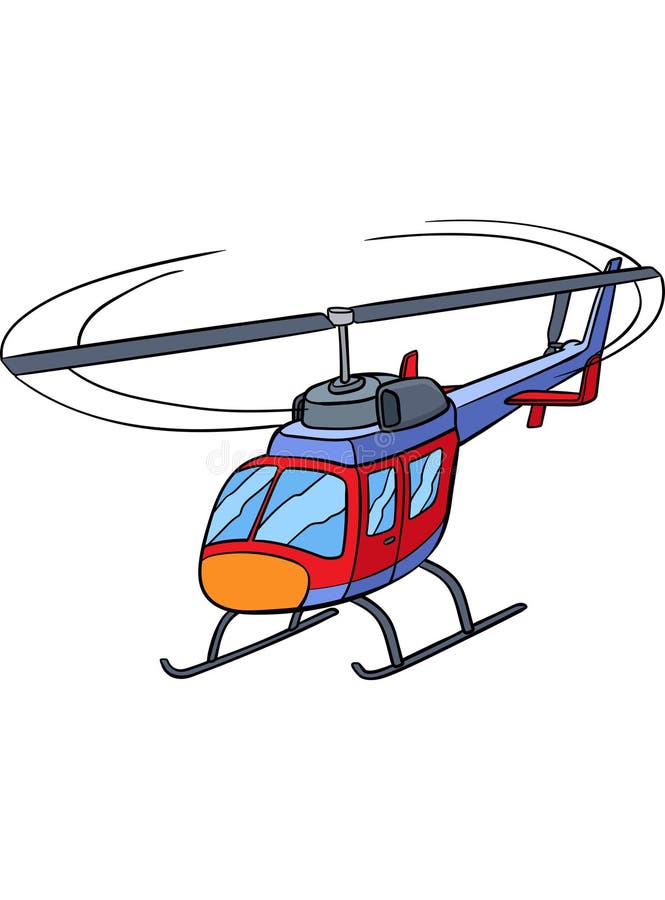 Helicopter Cartoon Colored Clipart Illustration Stock Vector ...
