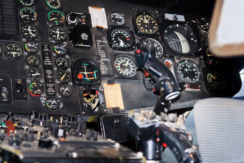 Cyclic Stick of a Helicopter Stock Image - Image of instruments, black ...