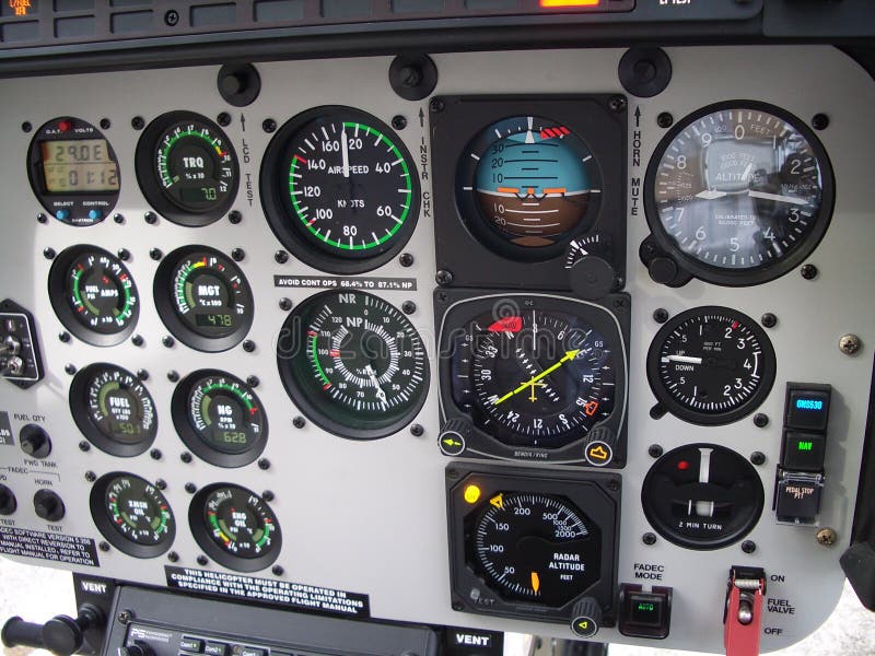 Helicopter cockpit panel stock photo. Image of rotary - 6150732