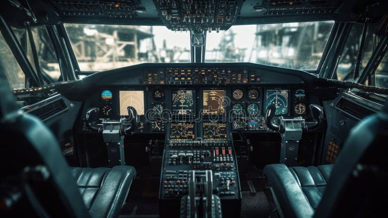 Helicopter Cockpit with Pilot Arm and Control Panel. Generative AI ...