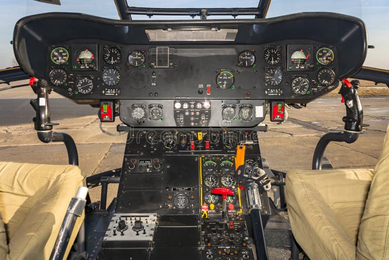Helicopter Cockpit - Puma SA-330 Stock Image - Image of heavy, puma ...