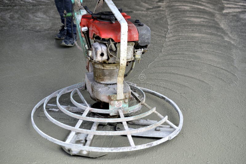 Helicopter Concrete Finishing Pouring Cement on Worksite Stock Photo ...