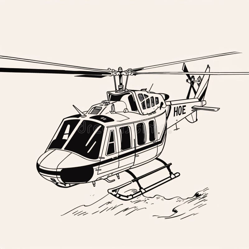 Helicopter - a Drawing of a Helicopter Stock Illustration ...