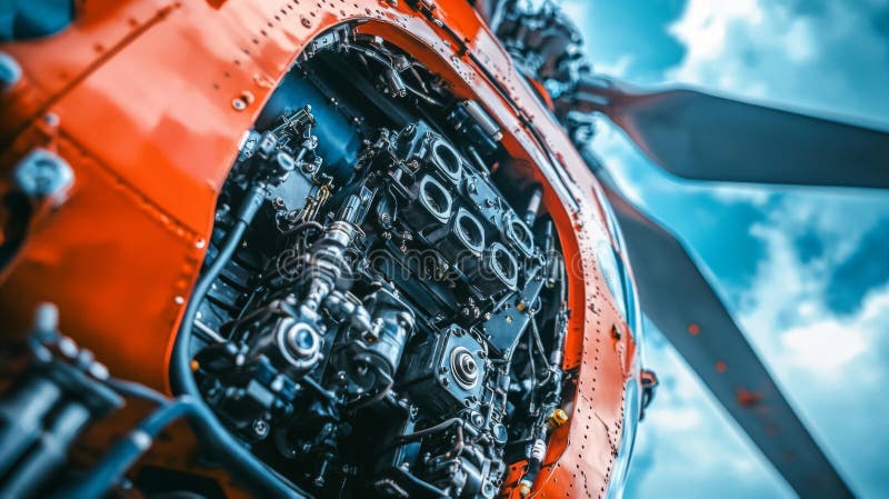 Helicopter Engine Close Up Detailed View Stock Illustration ...