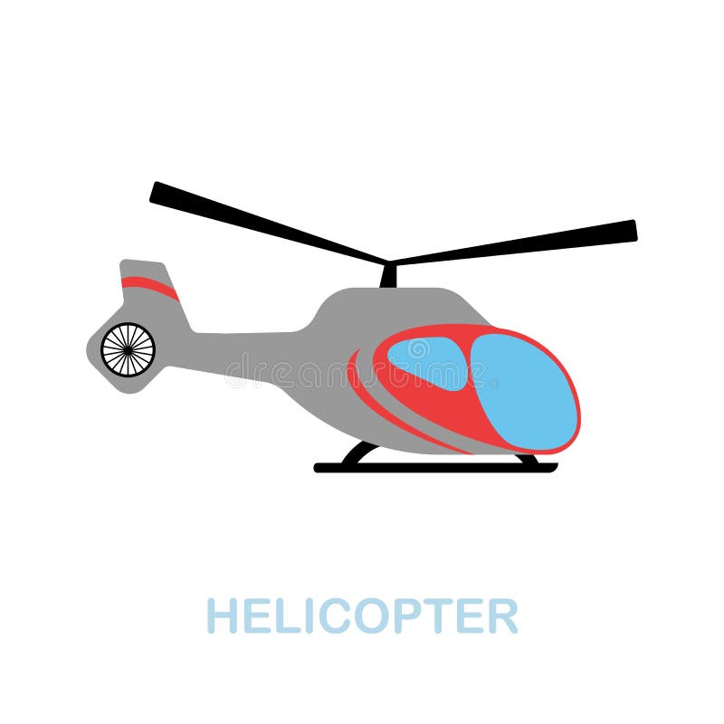 Helicopter Flat Icon. Colored Element Sign from Airport Collection ...