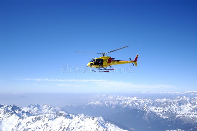 Helicopter Landing in the Snow Stock Photo - Image of search, open ...