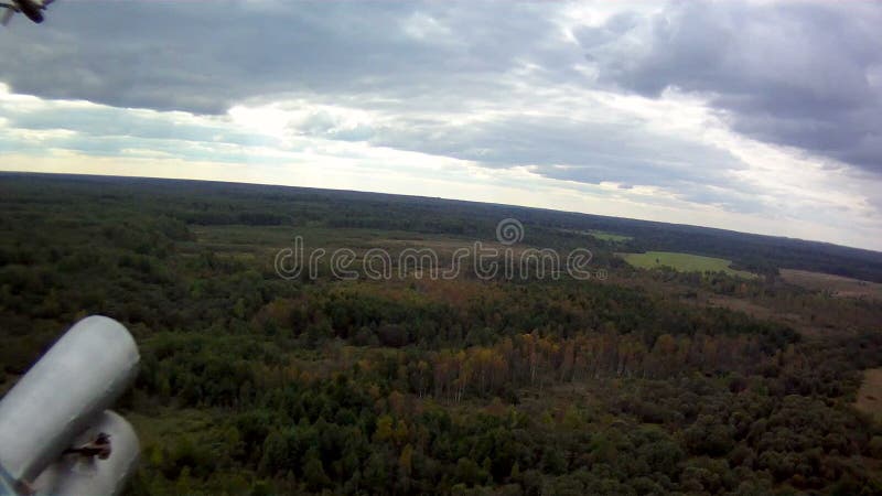 Helicopter Flight from Inside Cabin, Cockpit View with Indicators Panel ...