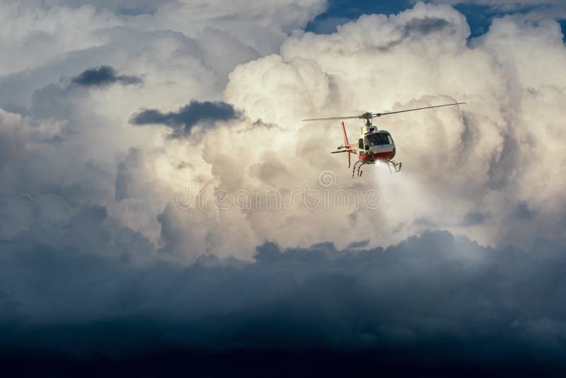 Helicopter in flight stock image. Image of airplane - 206774811