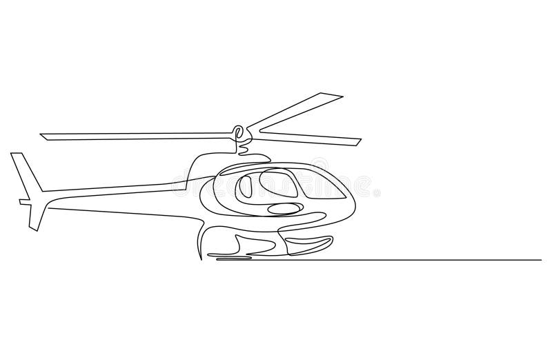 Helicopter in Flight a Continuous Line Drawing, Continuous Line Drawing ...