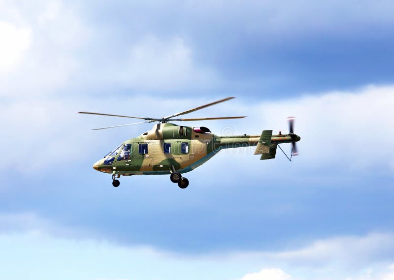 Helicopter in flight stock image. Image of copilot, missile - 55255483