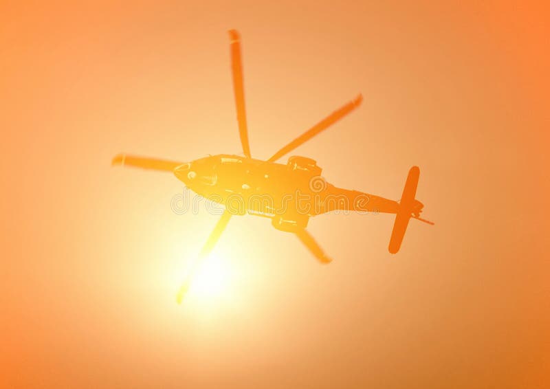 Helicopter in flight stock image. Image of propeller - 52842885