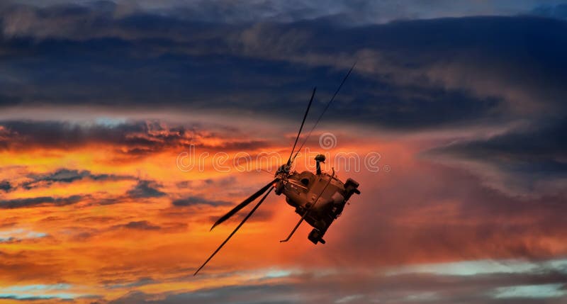 Helicopter in flight stock image. Image of pilot, army - 52844563