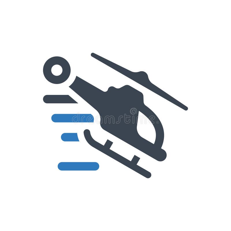 Helicopter fly icon stock vector. Illustration of sign - 262612848