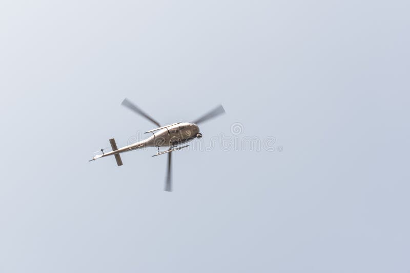 Helicopter Flying in the Blue Sky Editorial Stock Photo - Image of ...