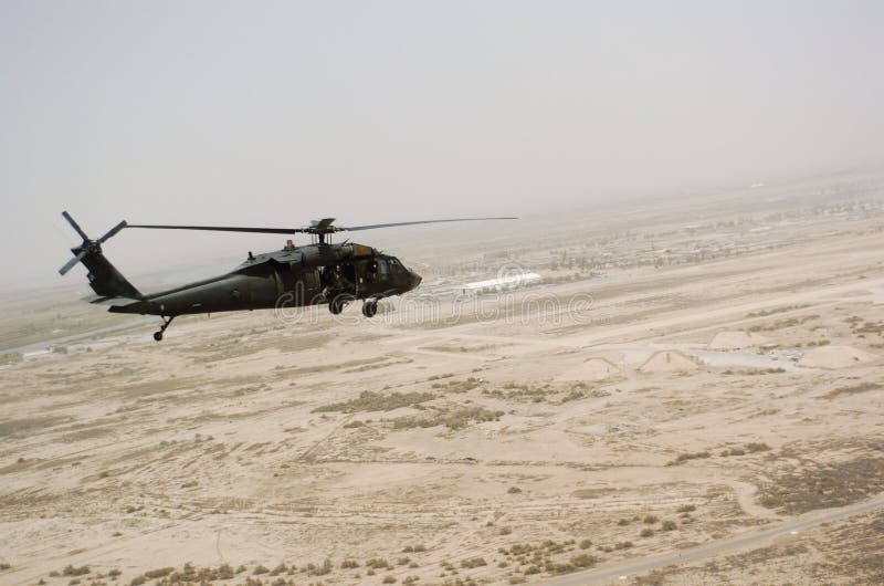 Helicopter Flying Over Iraq Stock Image - Image of travel, land: 12421139