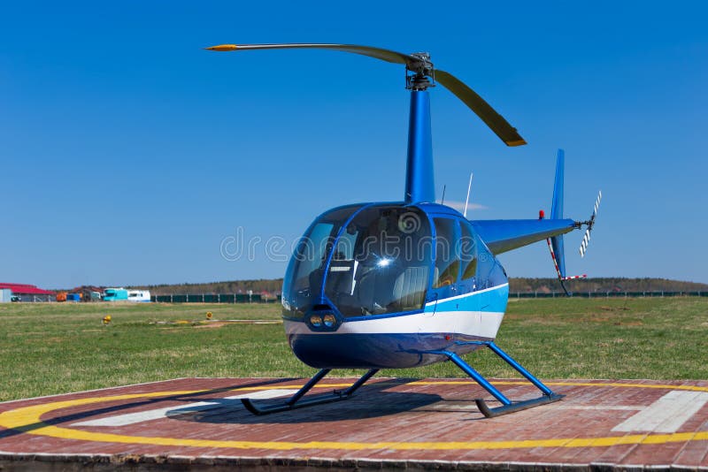 Helicopter stock photo. Image of blue, chopper, airfield - 45233854