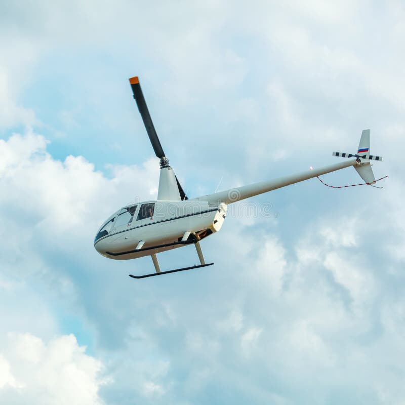 Helicopter Goes To Take-off, View from Below Stock Image - Image of ...