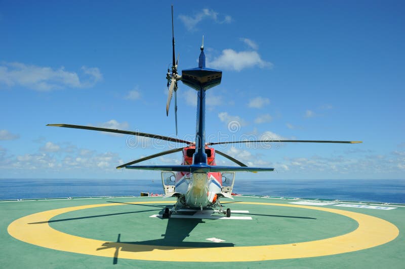 Helicopter on Helideck stock photo. Image of helideck - 27240252