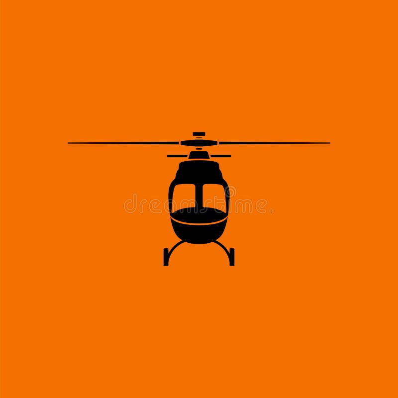 Helicopter icon front view stock vector. Illustration of vector - 145434288