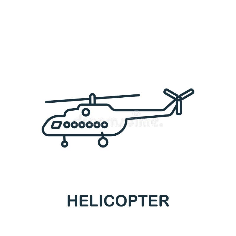 Helicopter Icon. Line Simple Line Weapon Icon for Templates, Web Design ...
