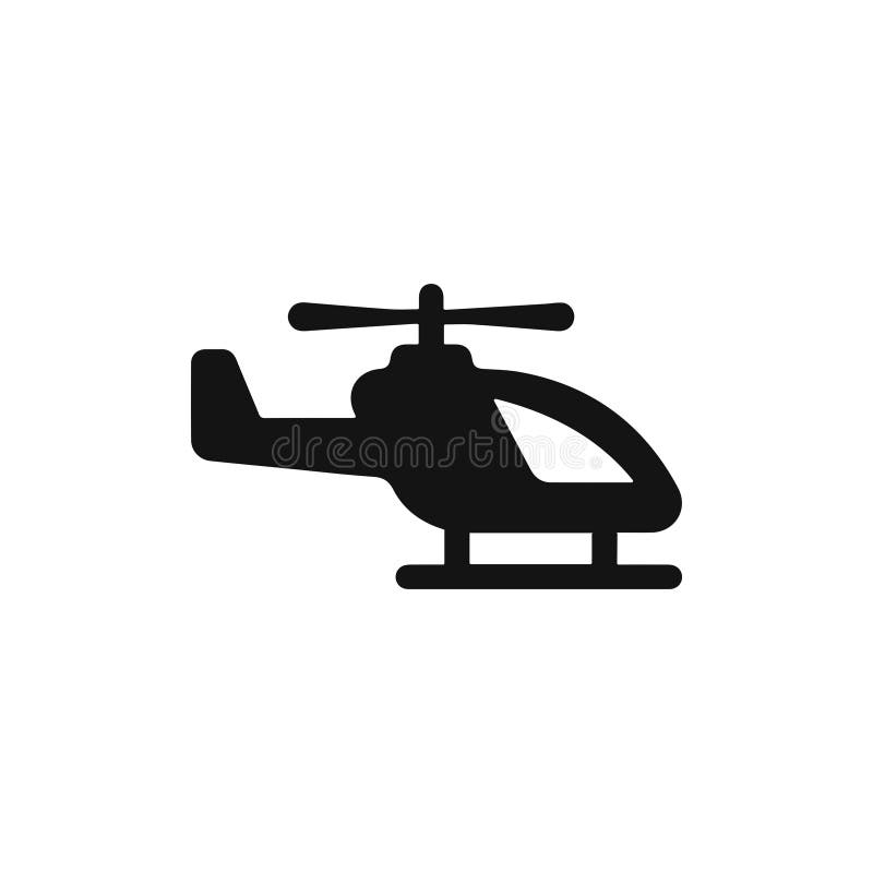 Helicopter Icon Symbol on White Background Stock Vector - Illustration ...