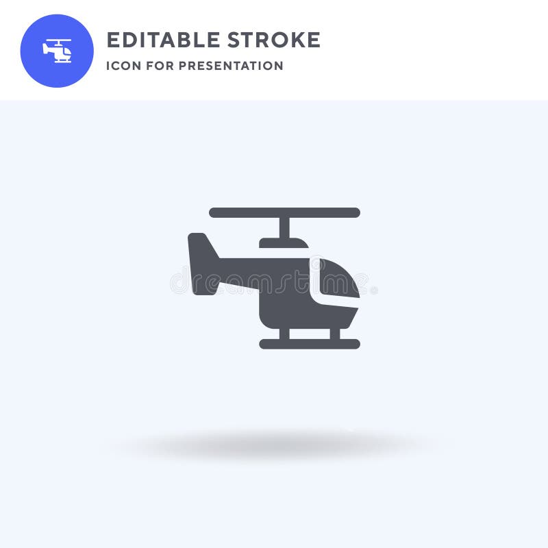 Helicopter Icon Vector, Filled Flat Sign, Solid Pictogram Isolated on ...