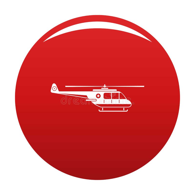 Vector Red Helicopter Icon. Stock Vector - Illustration of rescue ...
