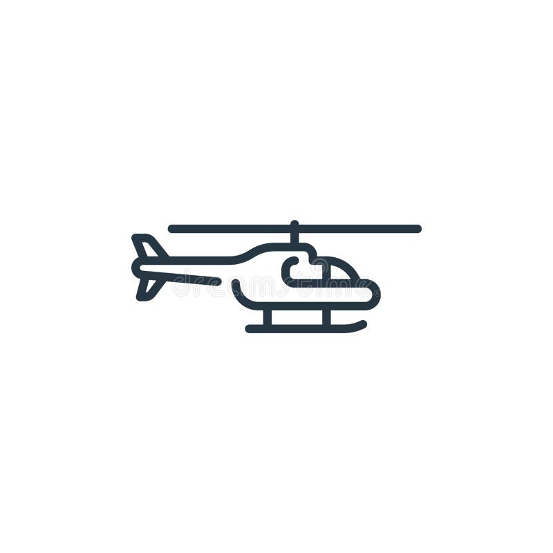 Helicopter Icon Vector from Vehicles Transportation Concept. Thin Line ...