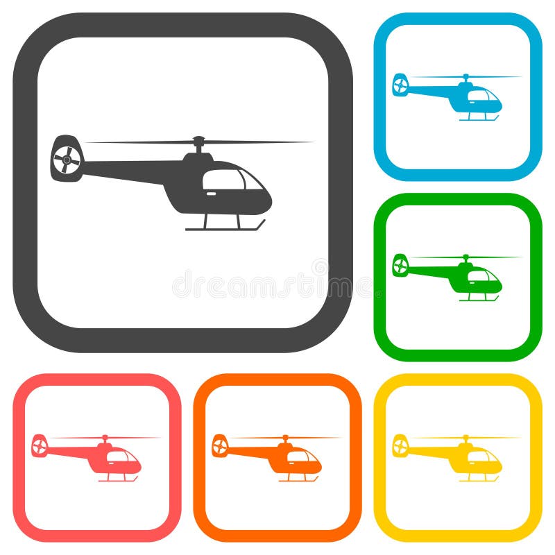 Helicopter icons set stock vector. Illustration of icon - 85232863
